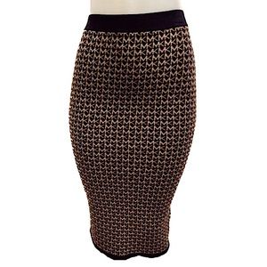 Michael Kors | Skirts | Michael Michael Kors Husk Logo Jacquard Pencil Skirt Qf3789al9 Size ...